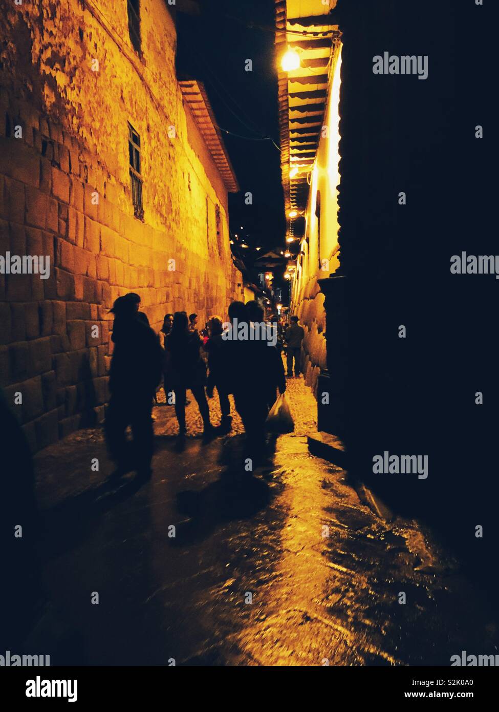 Night in old Cusco, Peru Stock Photo - Alamy