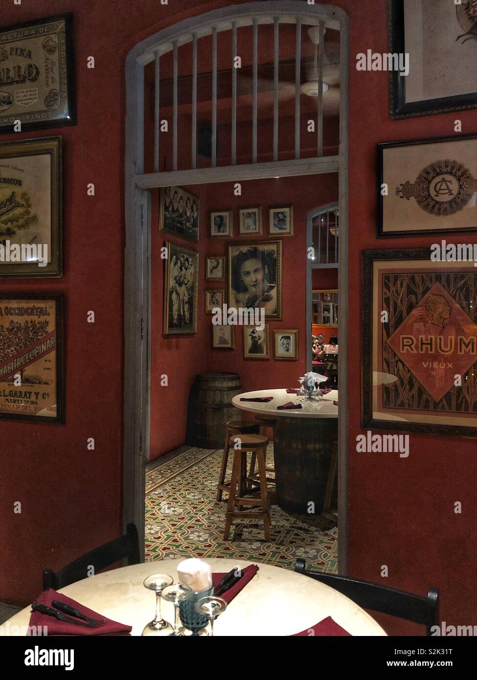 The quaint interior of a restaurant in Cartagena, Colombia Stock Photo ...