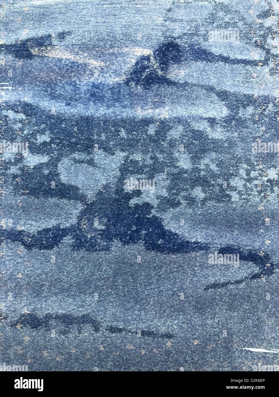 Abstract pattern created by cyanotype printing technique Stock Photo ...