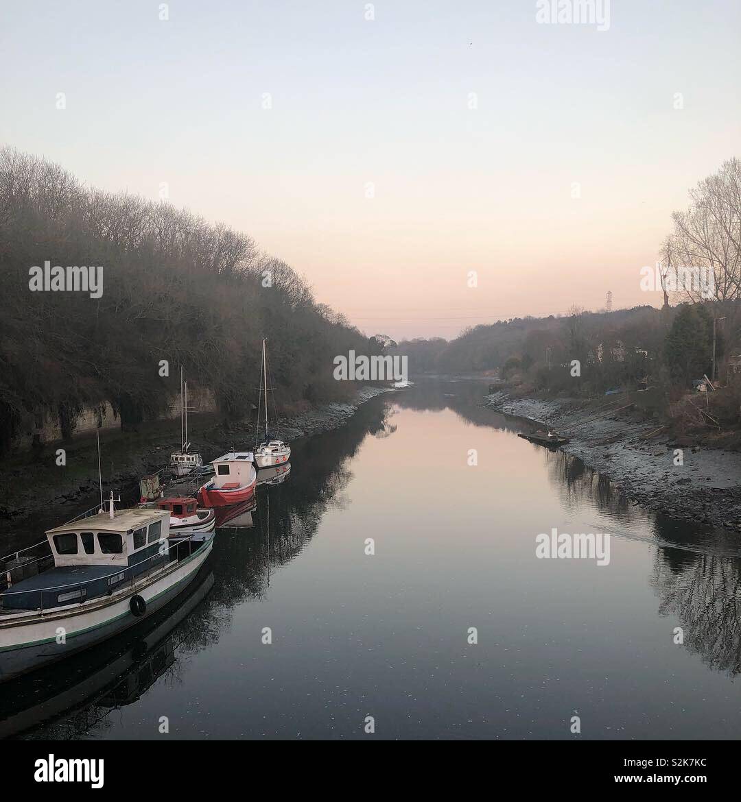 River Wear from Cox Green Bridge Stock Photo - Alamy