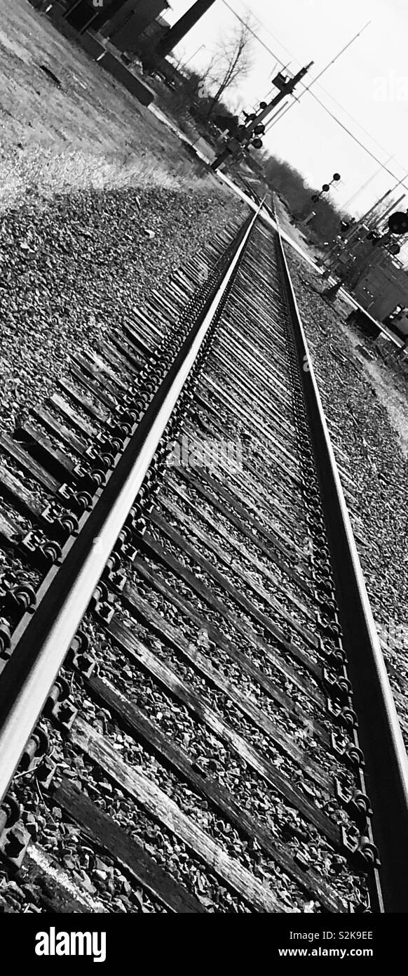 Train tracks Black and White Stock Photos & Images - Alamy