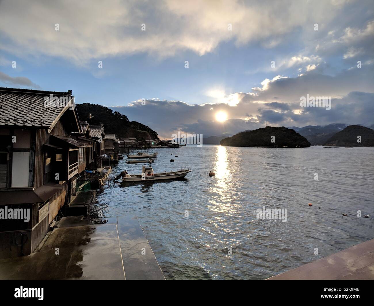 Japanese fishing village seaside houses at Sunset, Ine,Kyoto,Japan ...