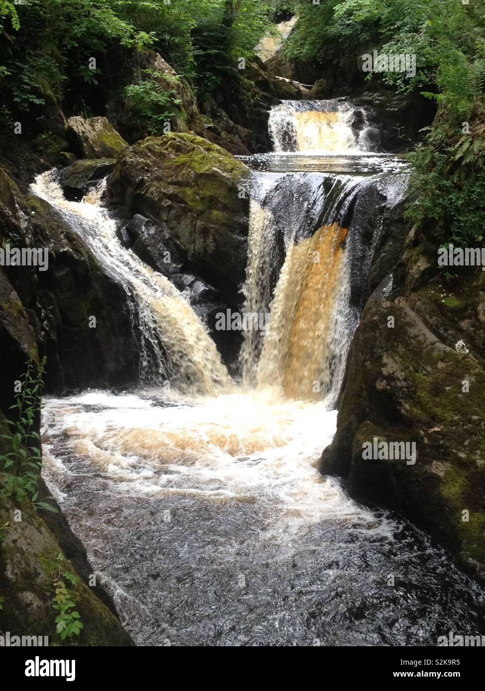 Waterfall with multiple drops Yorkshire UK Stock Photo - Alamy