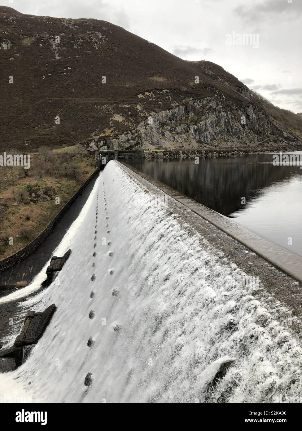 Picture of one of the Elan Valley dams in Mod Wales in full flow taken ...