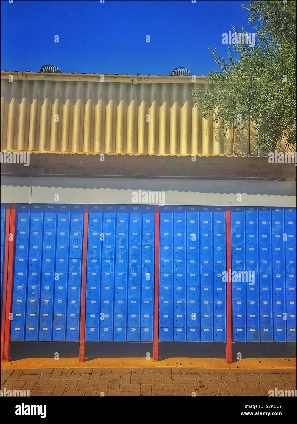 Blue post boxes, Riebeek Kasteel, South Africa Stock Photo - Alamy