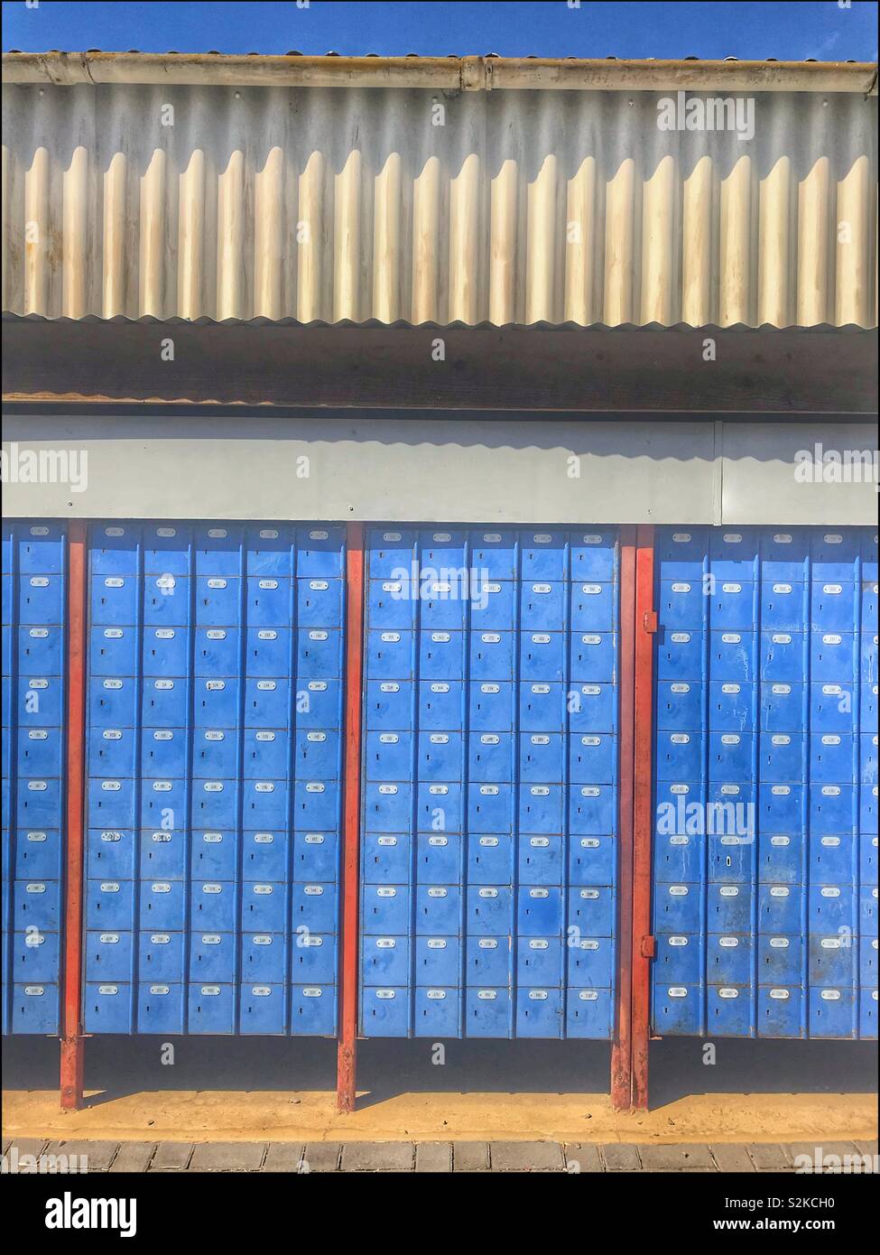 Blue post boxes, Riebeek Kasteel, South Africa Stock Photo - Alamy