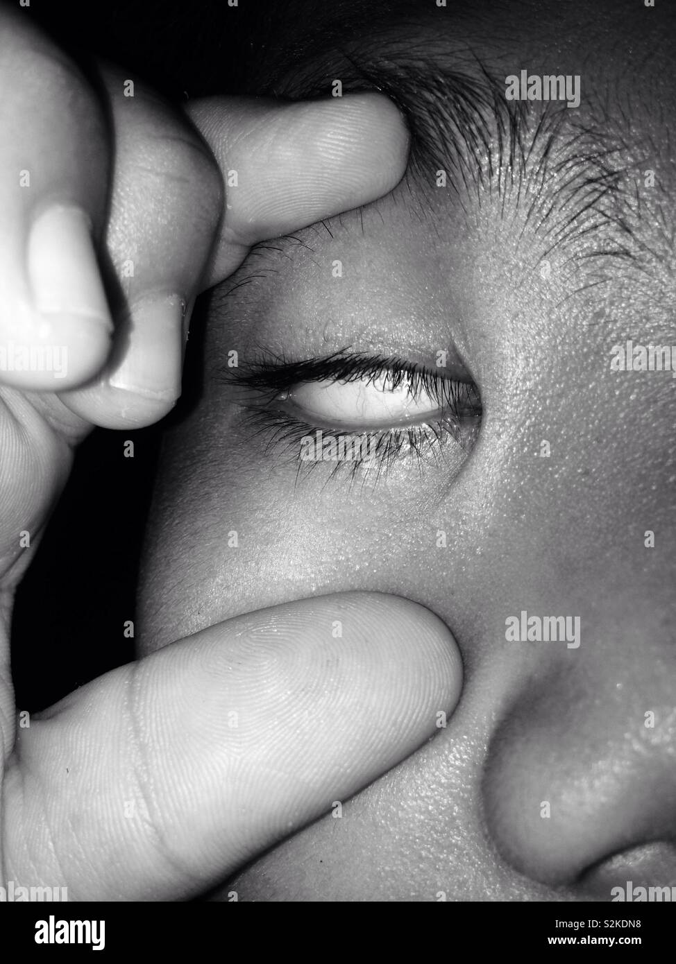 Portrait of The eye of the dead man Stock Photo - Alamy