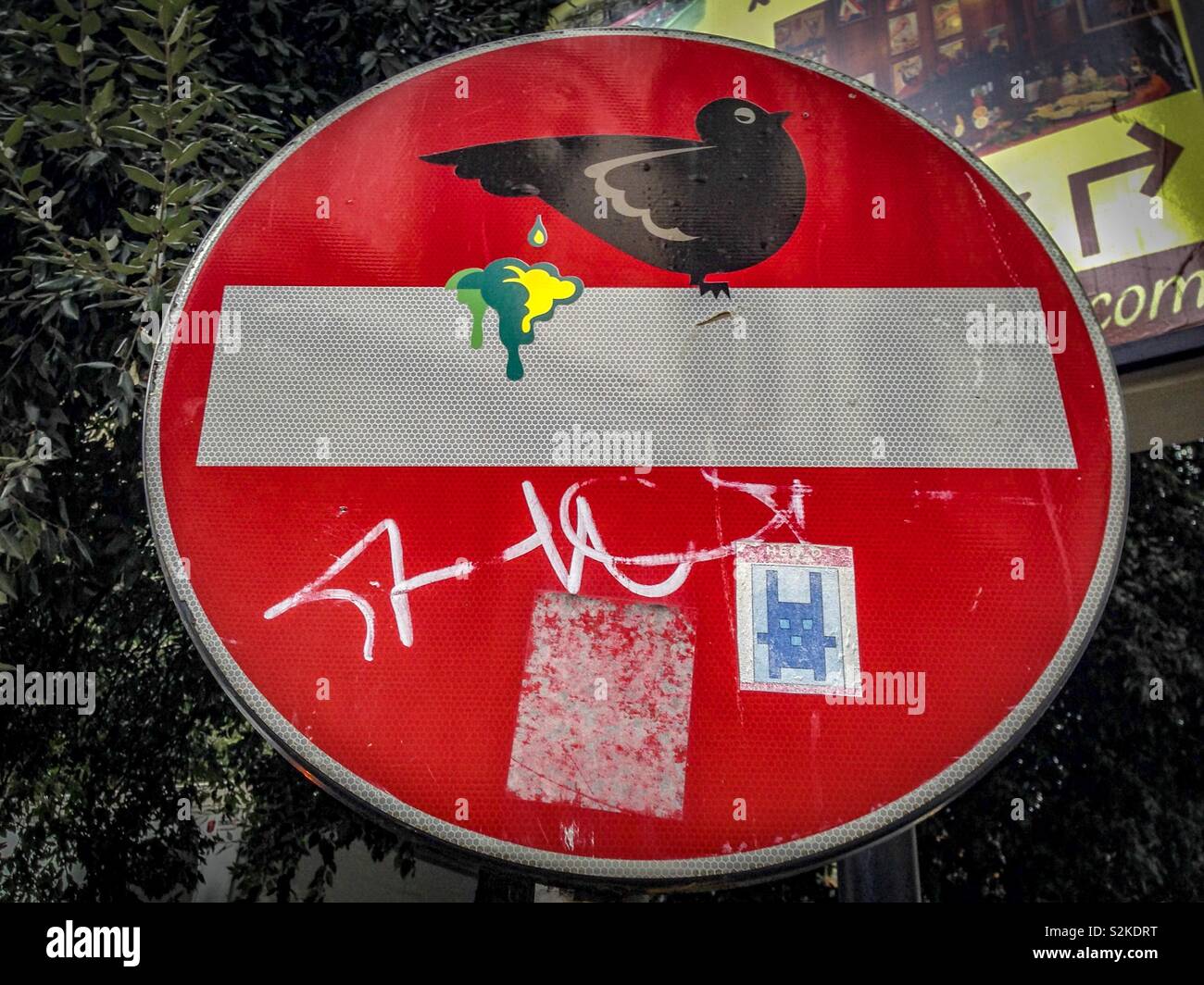 No Entry sign in Rome Stock Photo - Alamy