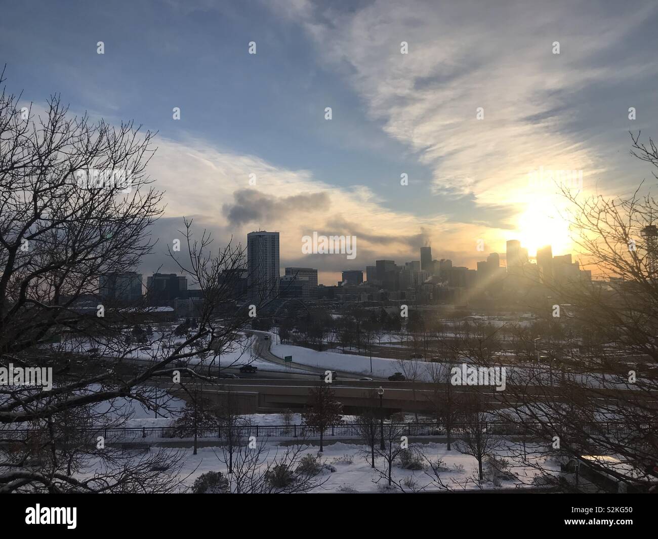 Downtown Denver sunrise Stock Photo - Alamy