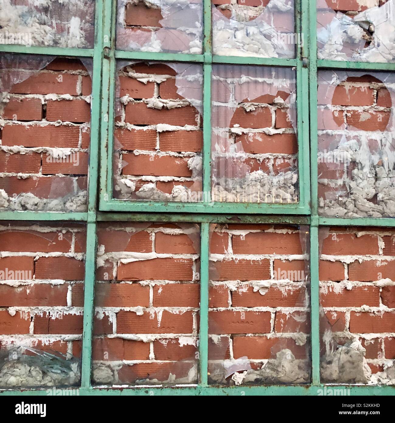 Wall behind broken window Stock Photo - Alamy