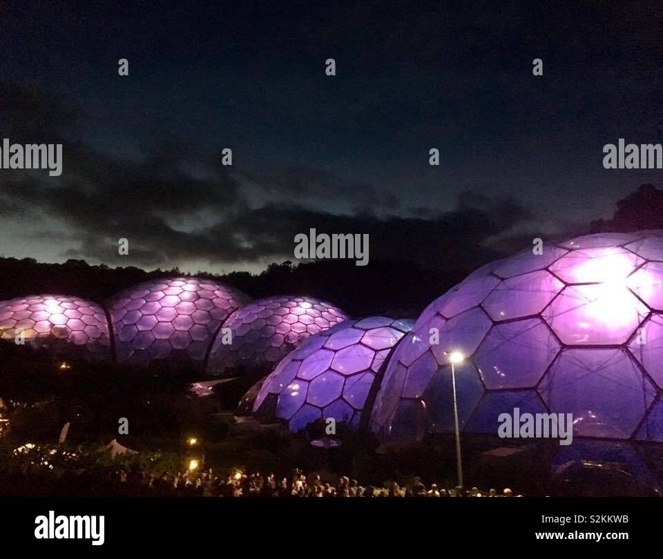 Eden project biomes night hi-res stock photography and images - Alamy
