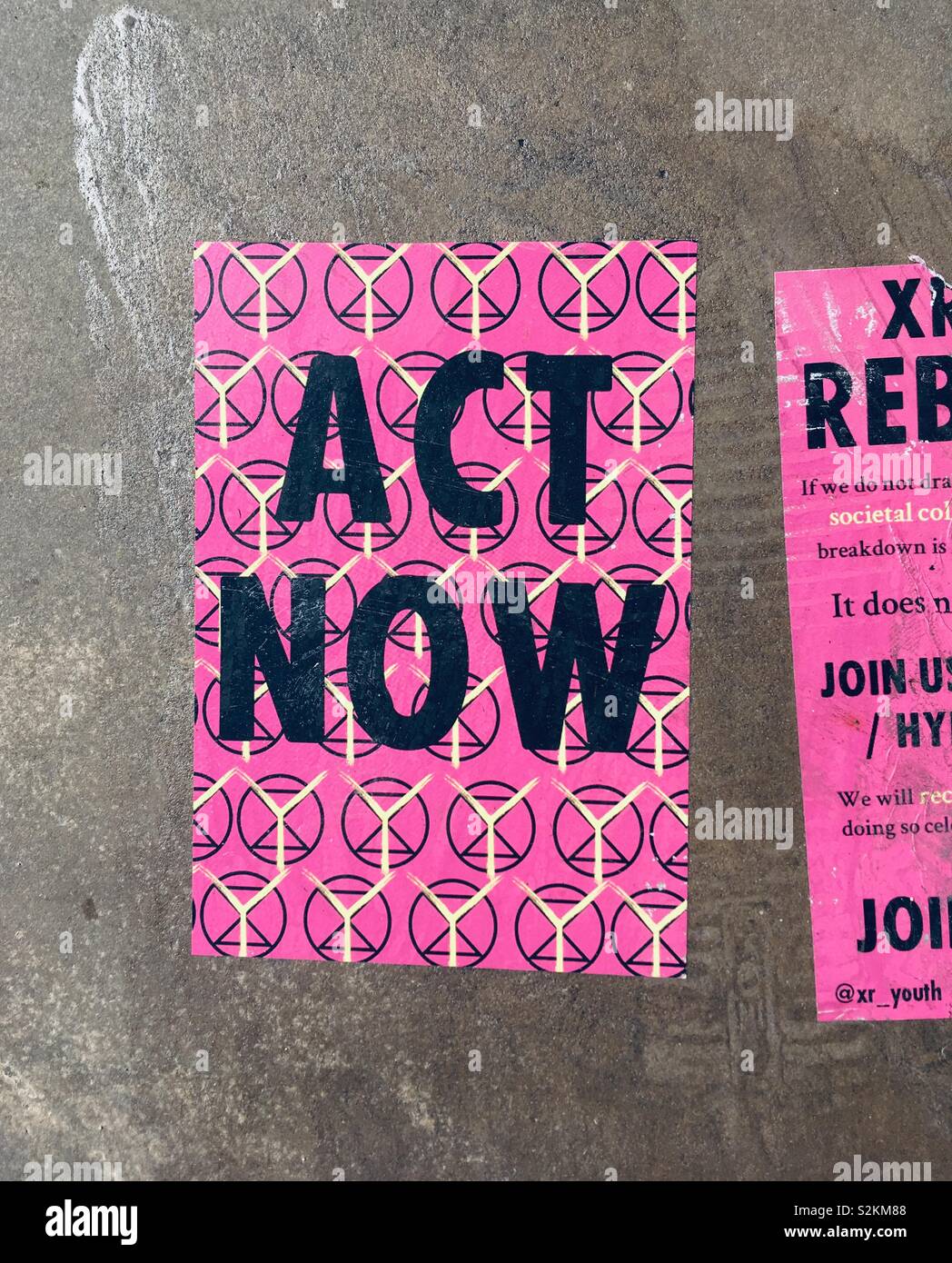 Act now poster for Extinction Rebellion Stock Photo - Alamy