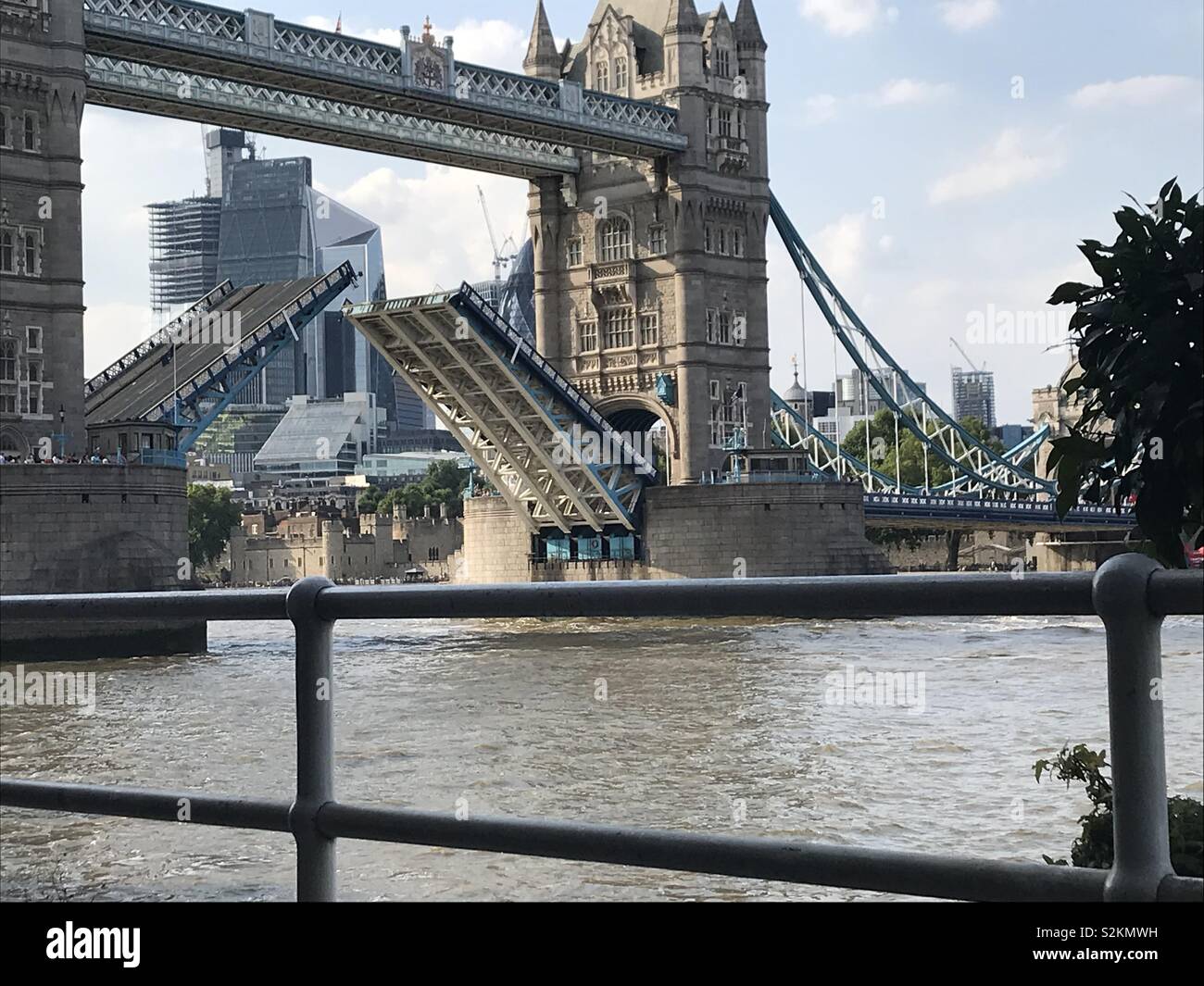 Tower bridge in open position Stock Photo - Alamy