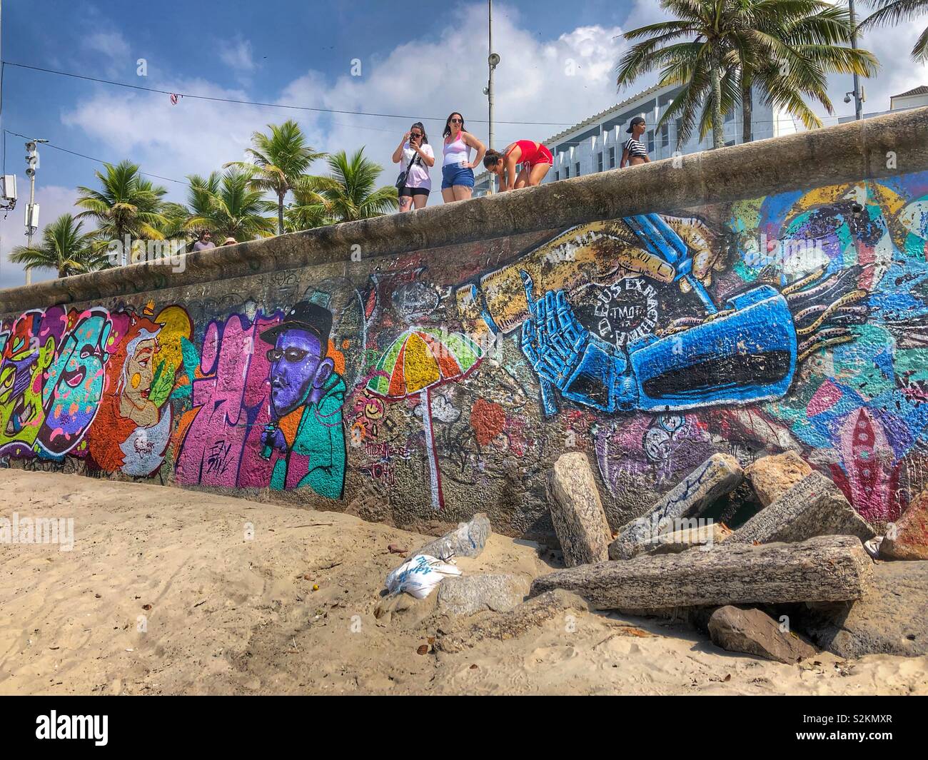 Graffiti wall on Ipanema beach in Rio de Janeiro, Brazil Stock Photo ...