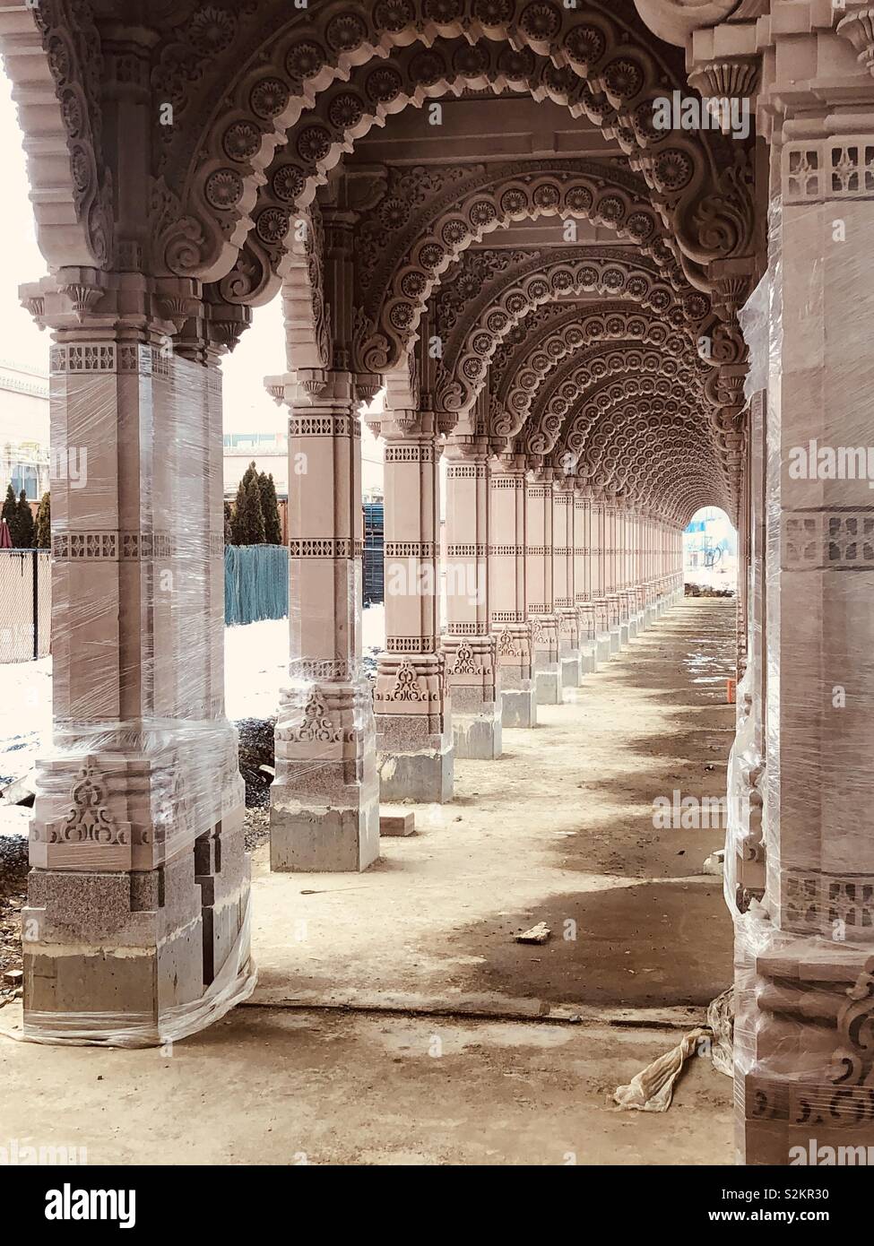 Beautiful pillars at Akshardham temple in New Jersey, USA Stock Photo ...