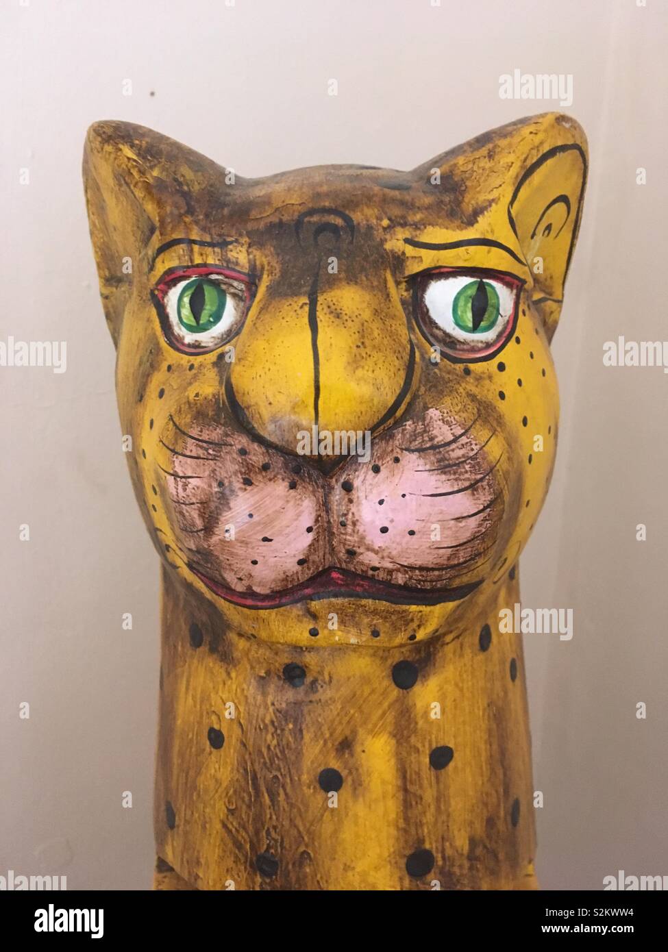 Leopard wooden artwork Stock Photo - Alamy