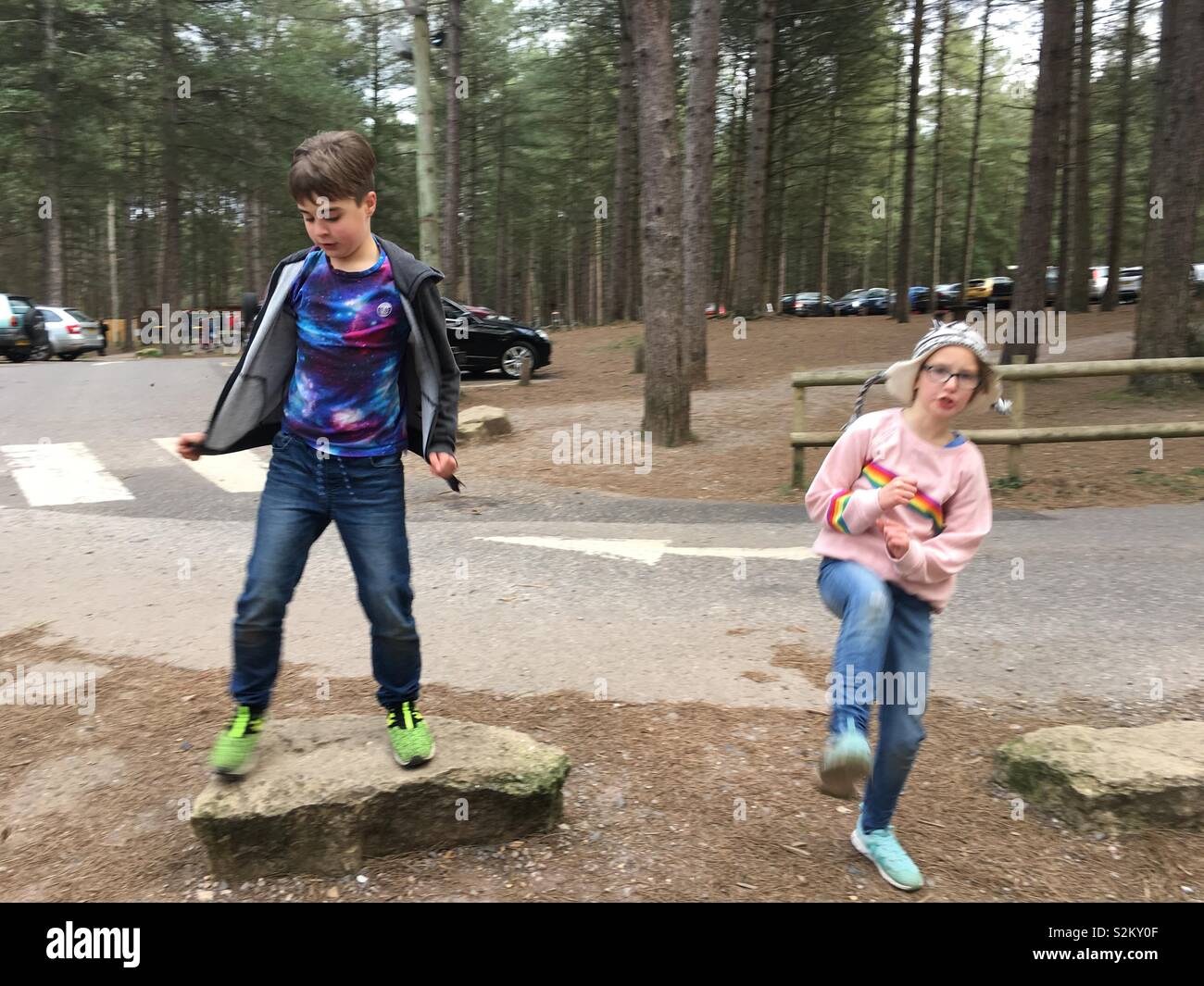 Kids mucking around Stock Photo - Alamy