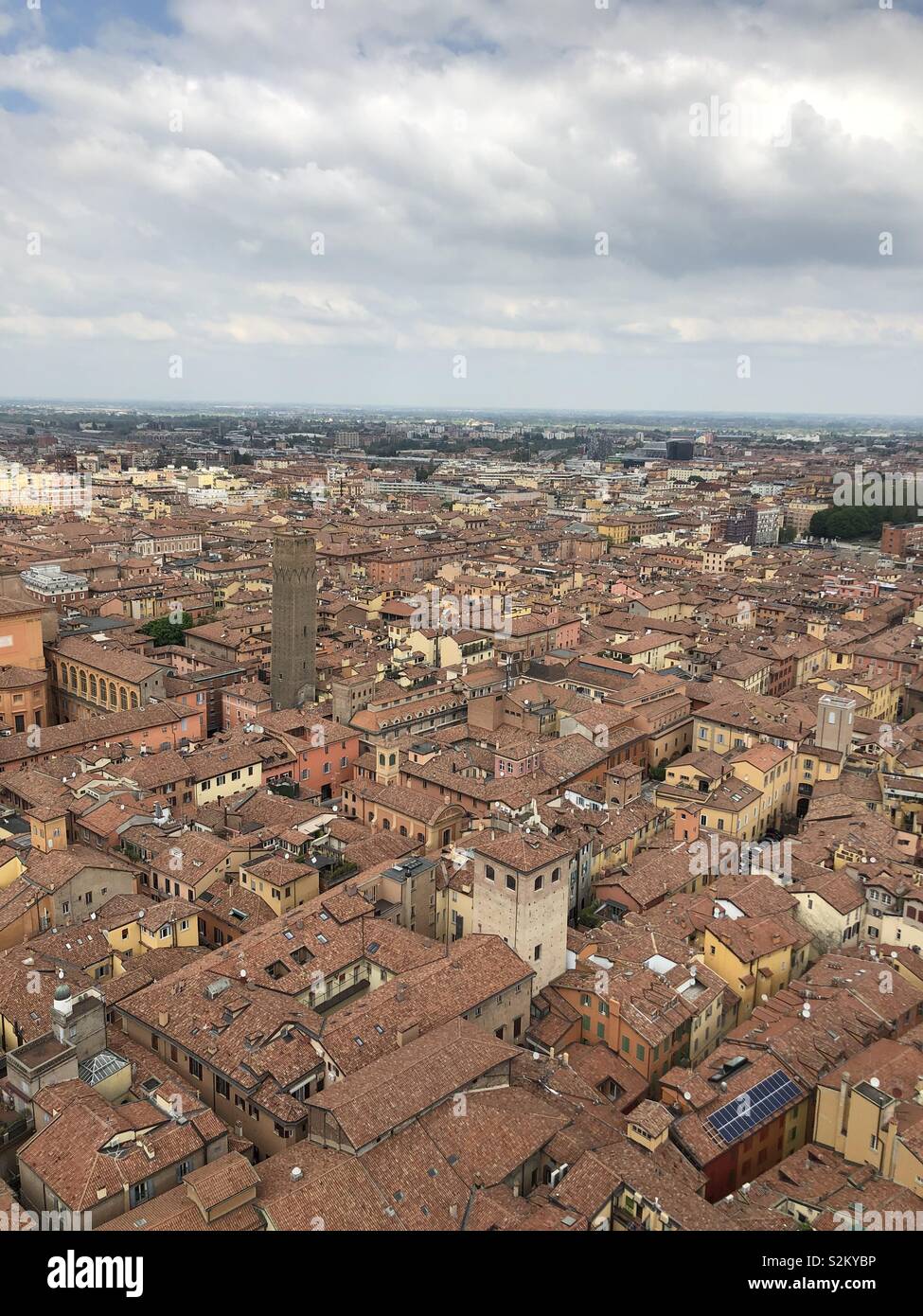 The city of Bologna taken from the top of the Asinelli Tower Stock ...