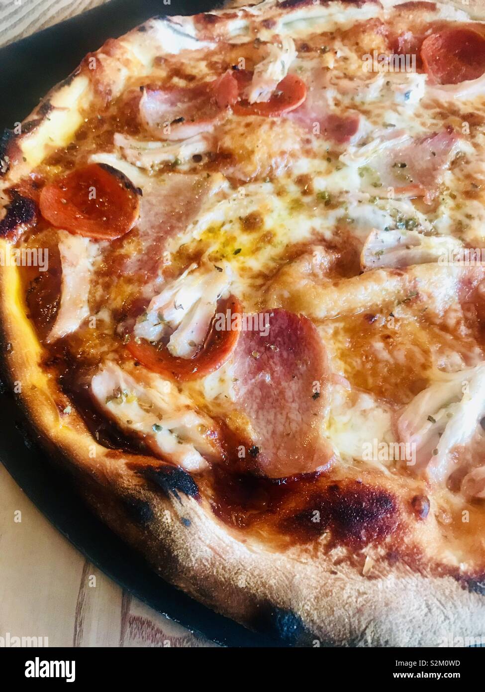 Meat feast pizza Stock Photo - Alamy