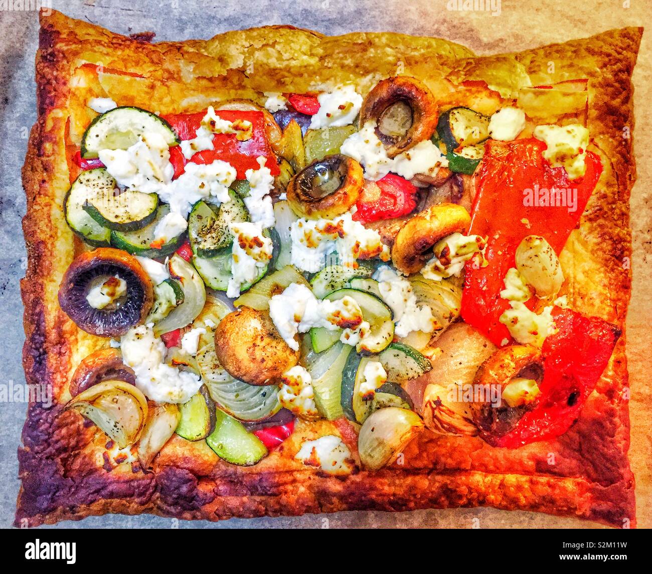 Mediterranean dish. Puff pastry vegetable tart Stock Photo - Alamy