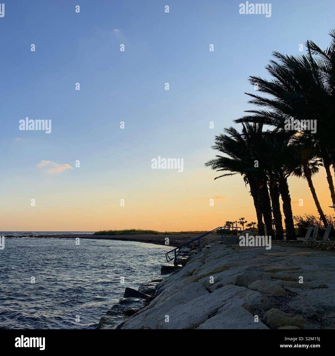 Sunset in Paphos Stock Photo - Alamy