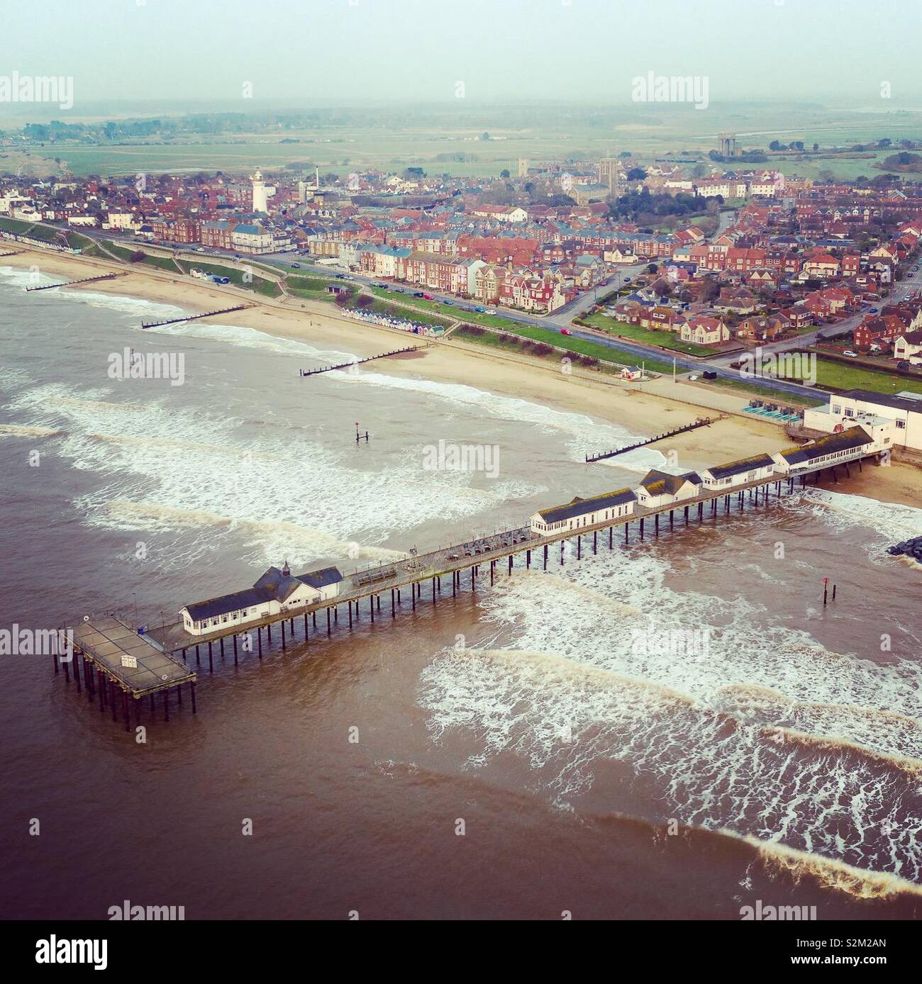 Southwold Pier and town at sunrise Stock Photo - Alamy