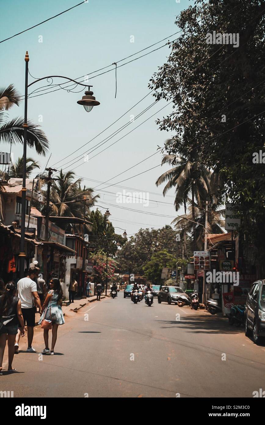 Streets of baga Stock Photo - Alamy
