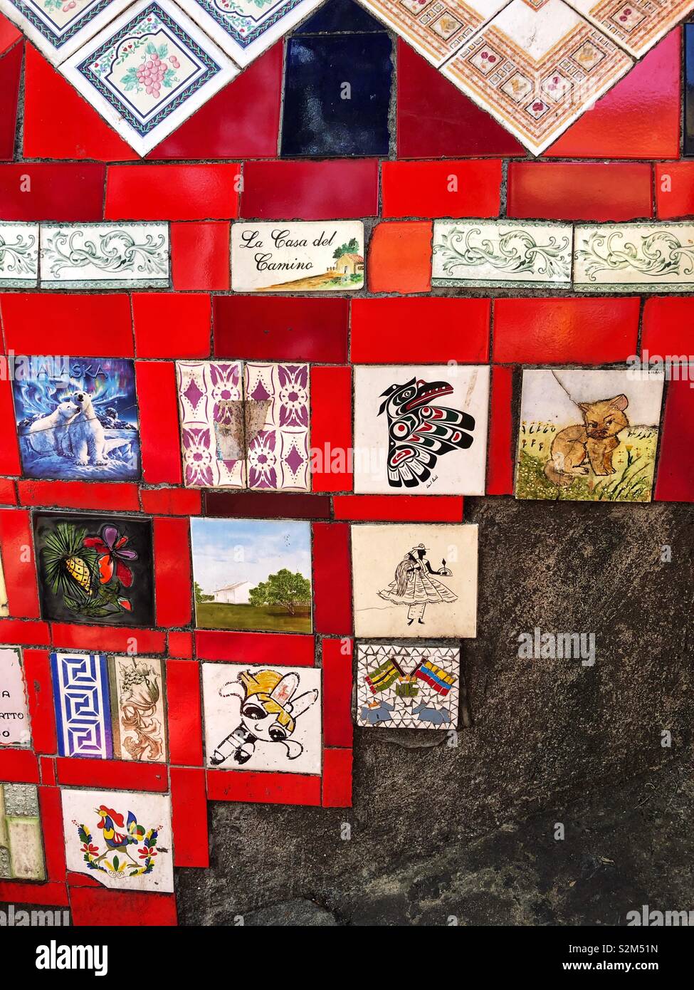 A variety of ceramic mosaic tiles on the Selarón steps in Rio de ...