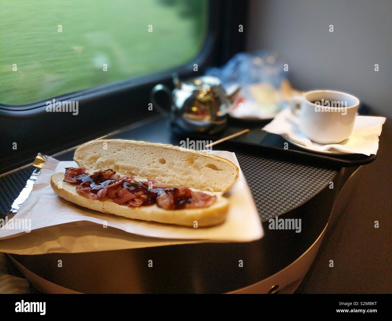 Breakfast on a train Stock Photo - Alamy