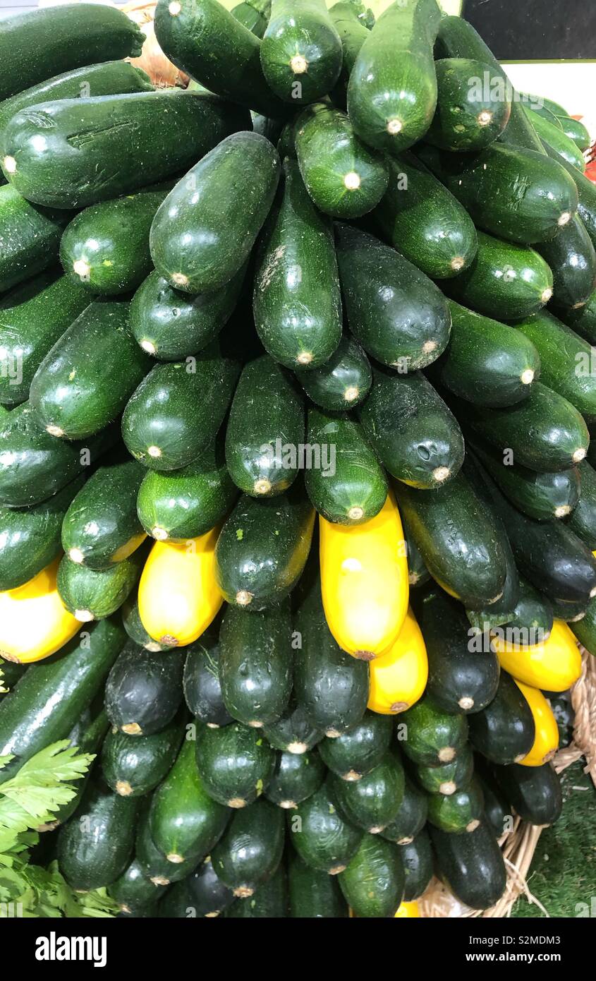 Fresh long French Zucchini, Paris France Stock Photo - Alamy