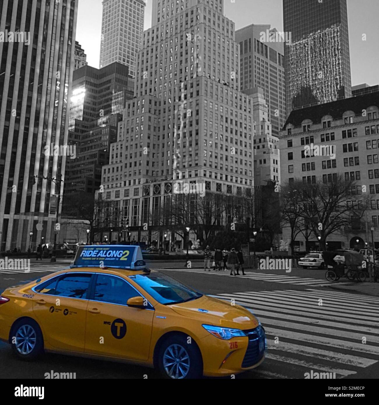 New york taxi black and white hi-res stock photography and images - Alamy