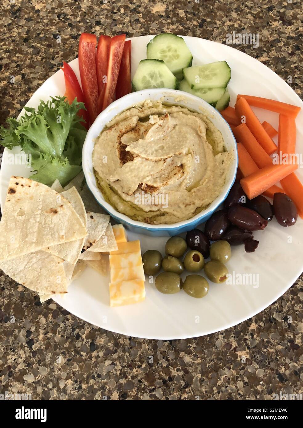 Healthy hummus plate Stock Photo - Alamy
