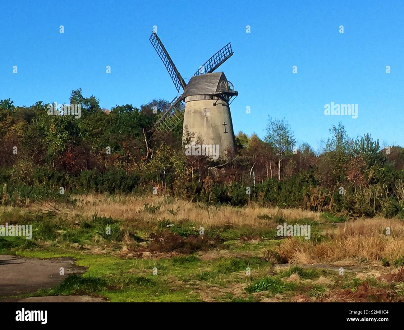 Windmill on the hill Stock Photo - Alamy