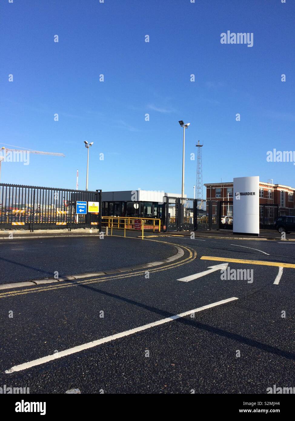 Bombardier factory entrance, Belfast, Northern Ireland Stock Photo - Alamy
