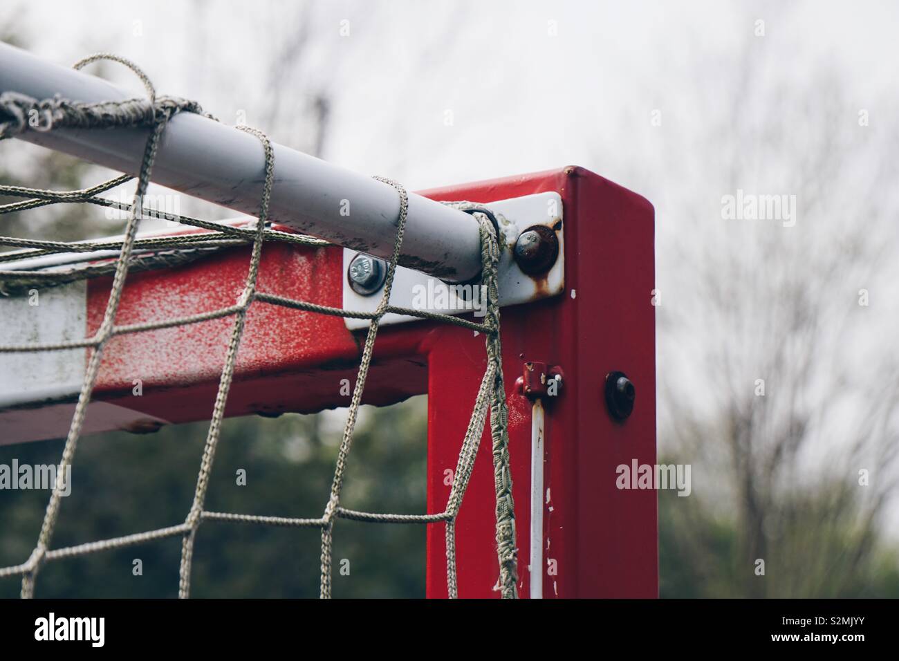 old soccer goal in the street Stock Photo - Alamy
