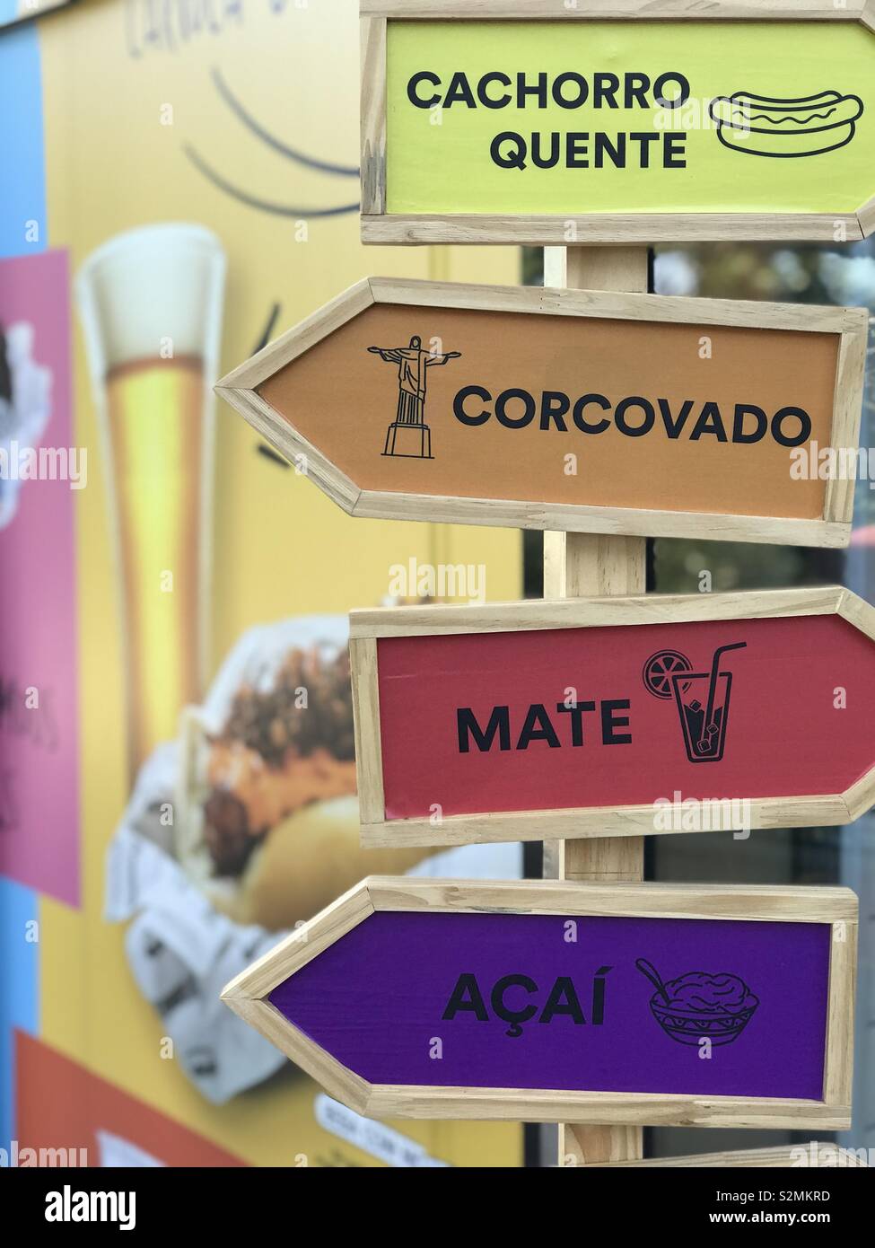 Colourful sign boards Stock Photo - Alamy