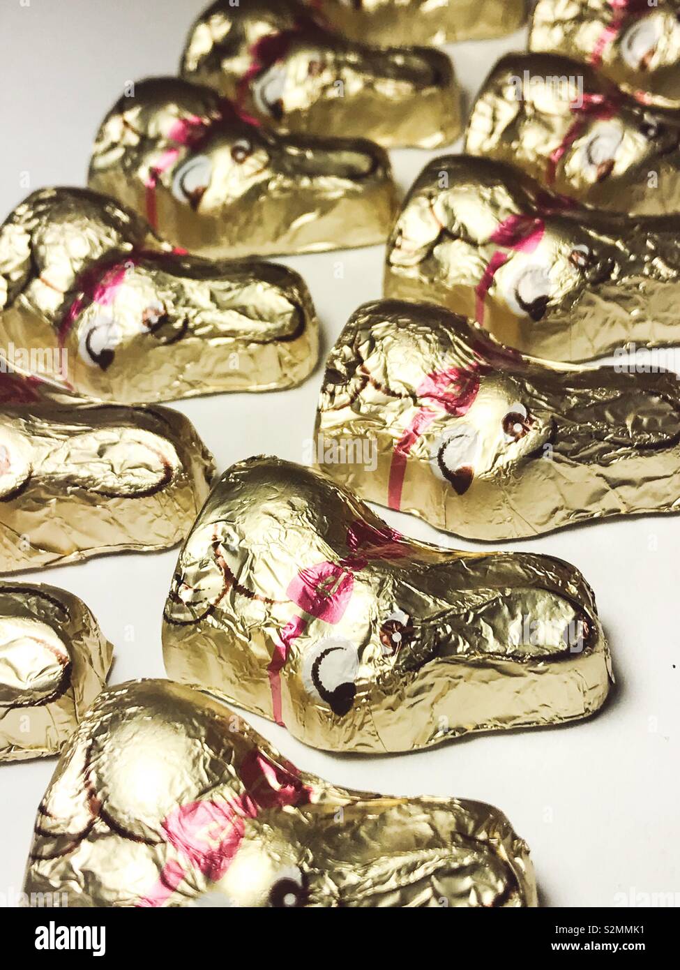 Golden Chocolate Easter Bunnies Stock Photo - Alamy