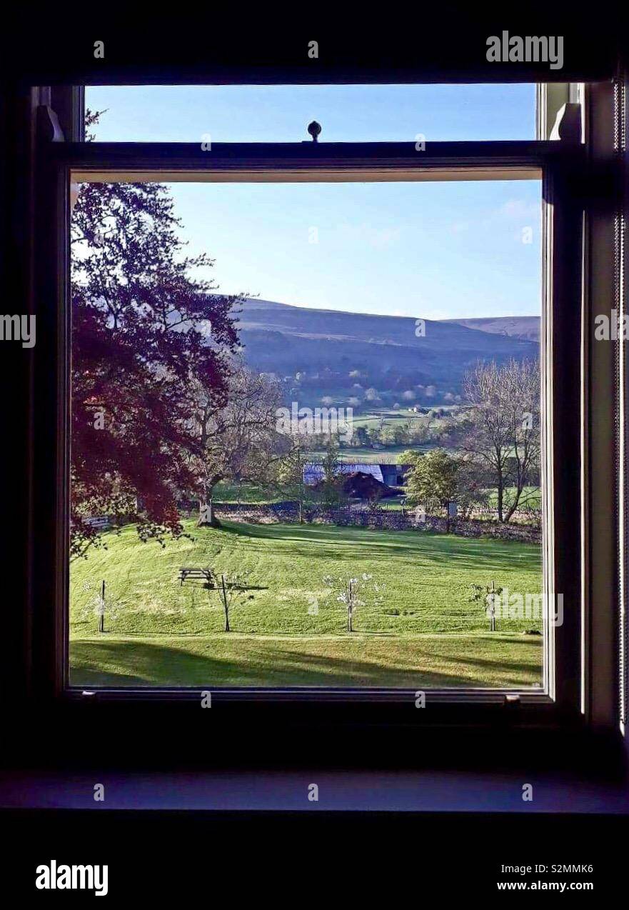 View of Yorkshire Dales from window Stock Photo - Alamy