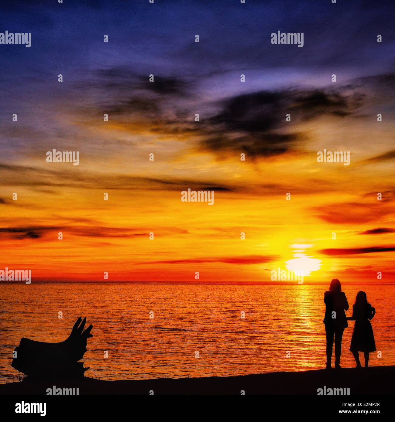 Holding hands watching sunset hi-res stock photography and images - Alamy