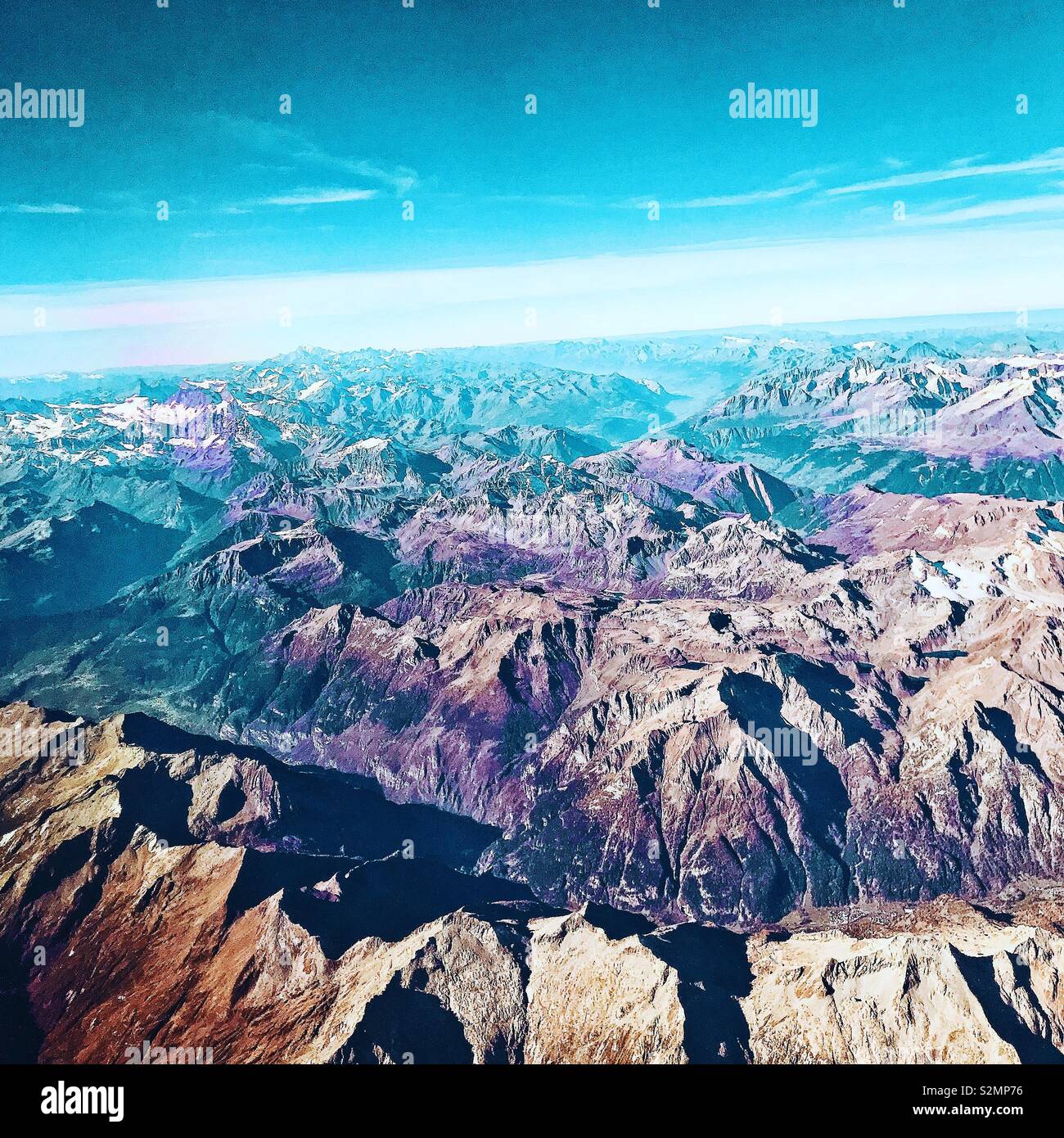 The alps from a plane Stock Photo - Alamy