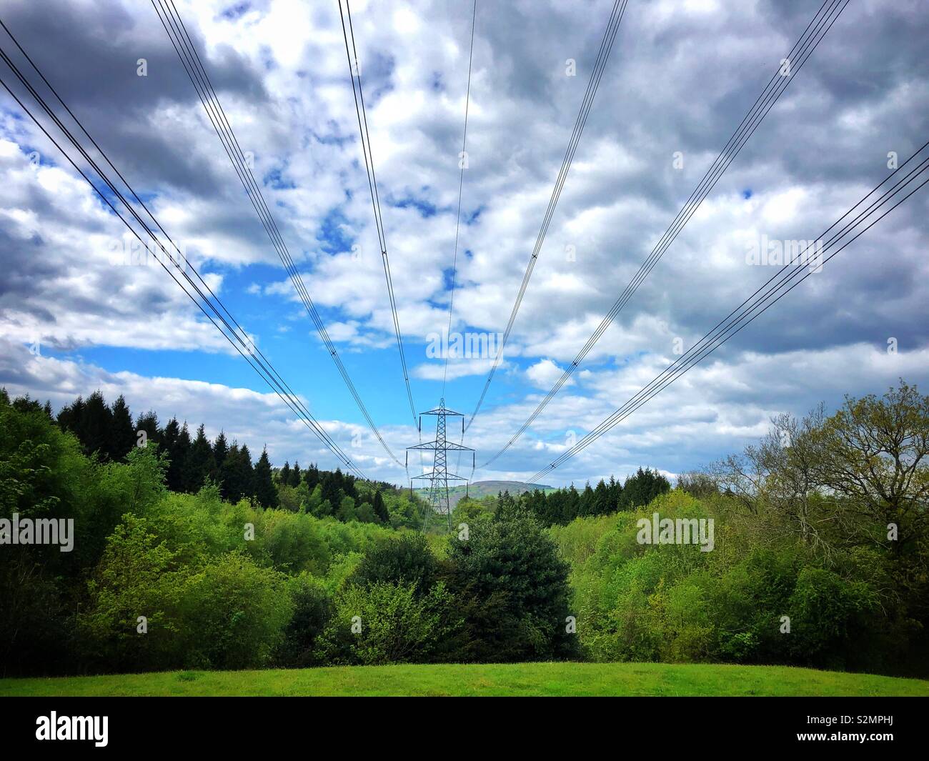 Suspended power lines hi-res stock photography and images - Alamy
