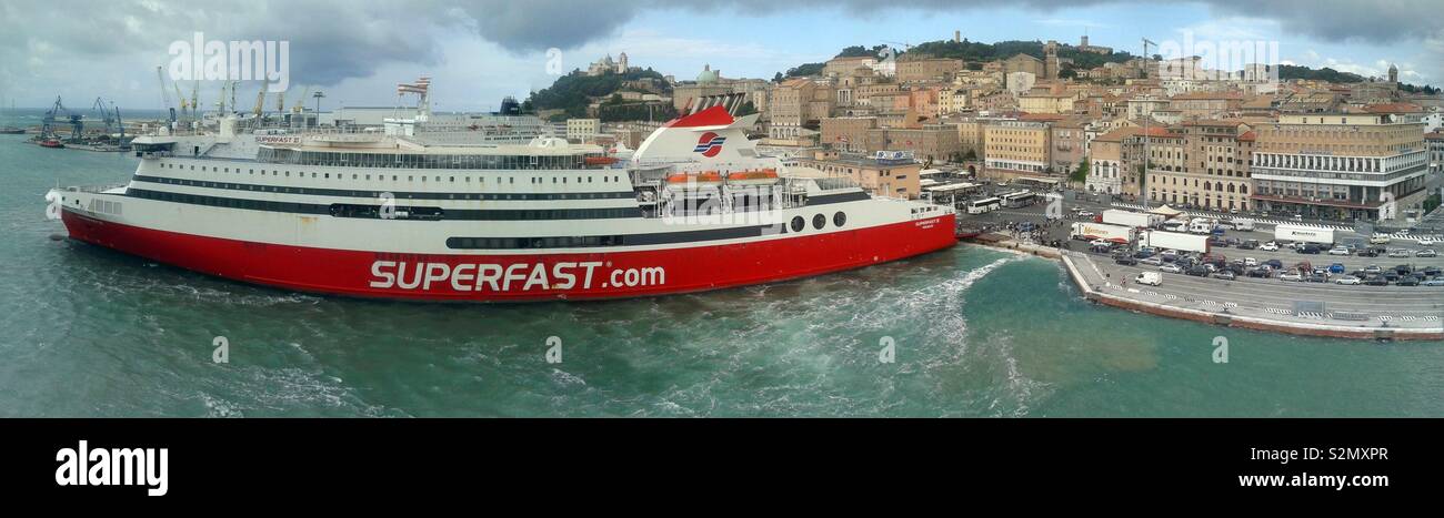 Panorama of Ship and Port of Ancona Stock Photo - Alamy