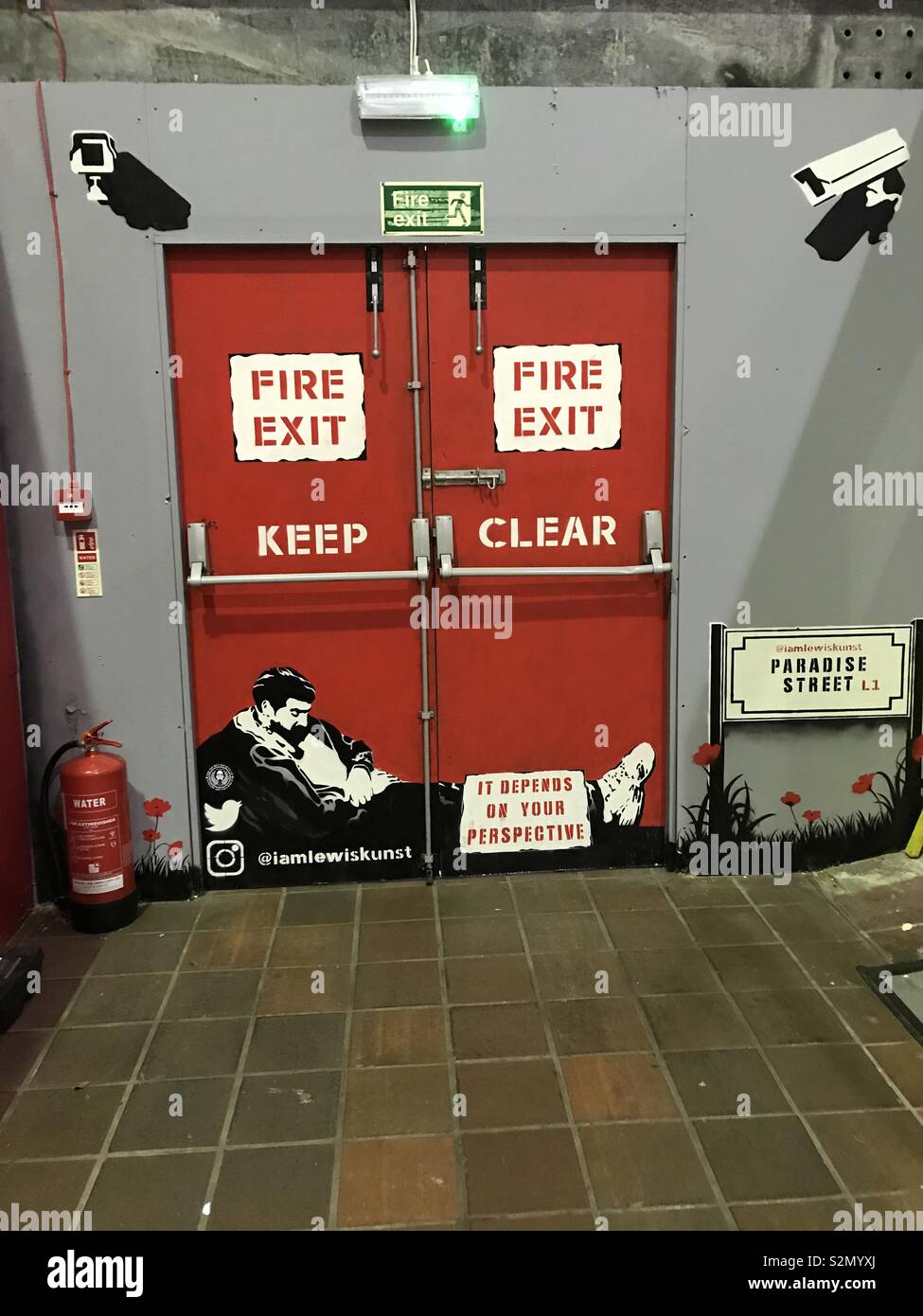 Graffiti on fire exit Stock Photo - Alamy