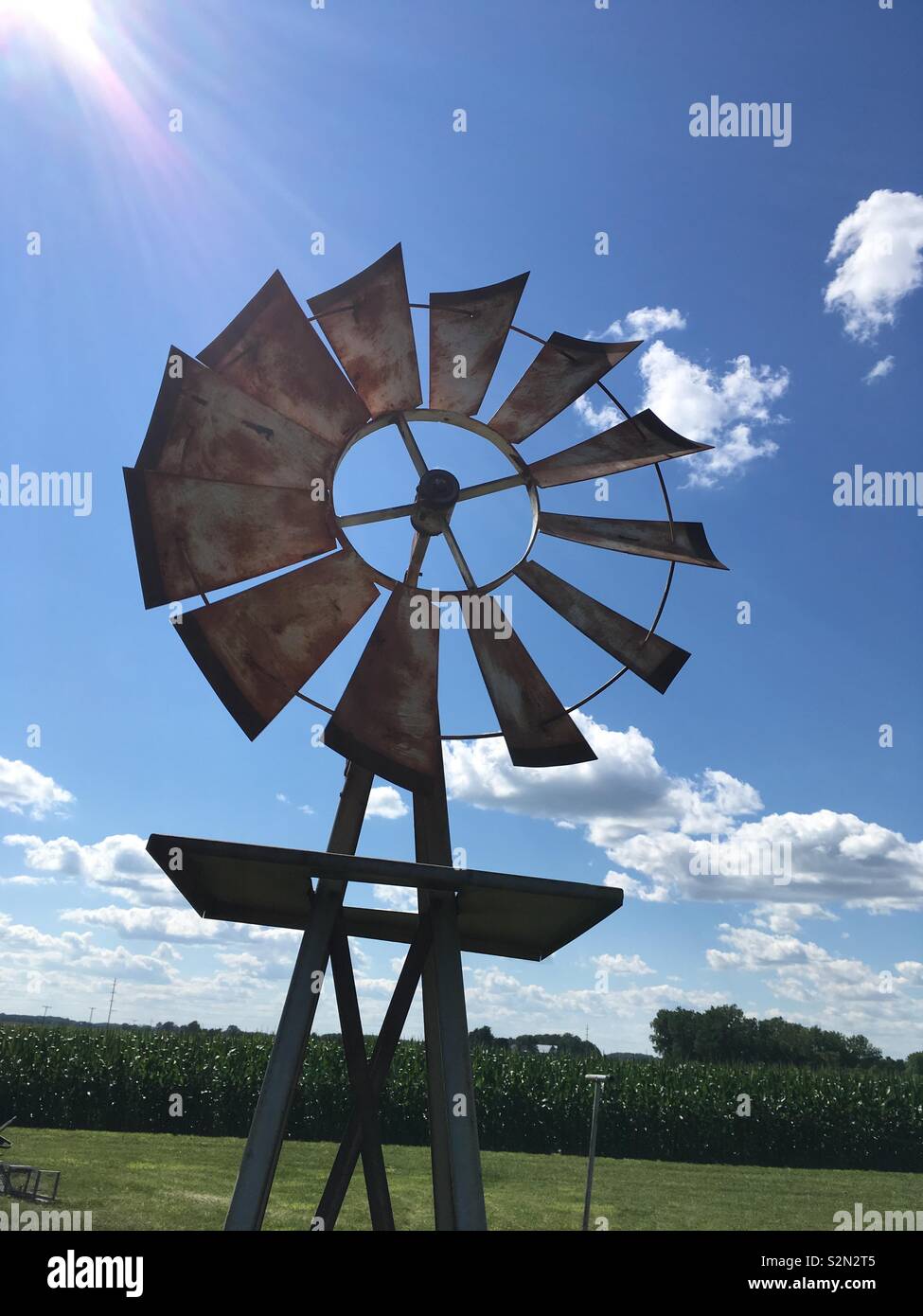 Country rusty Windmill Stock Photo - Alamy