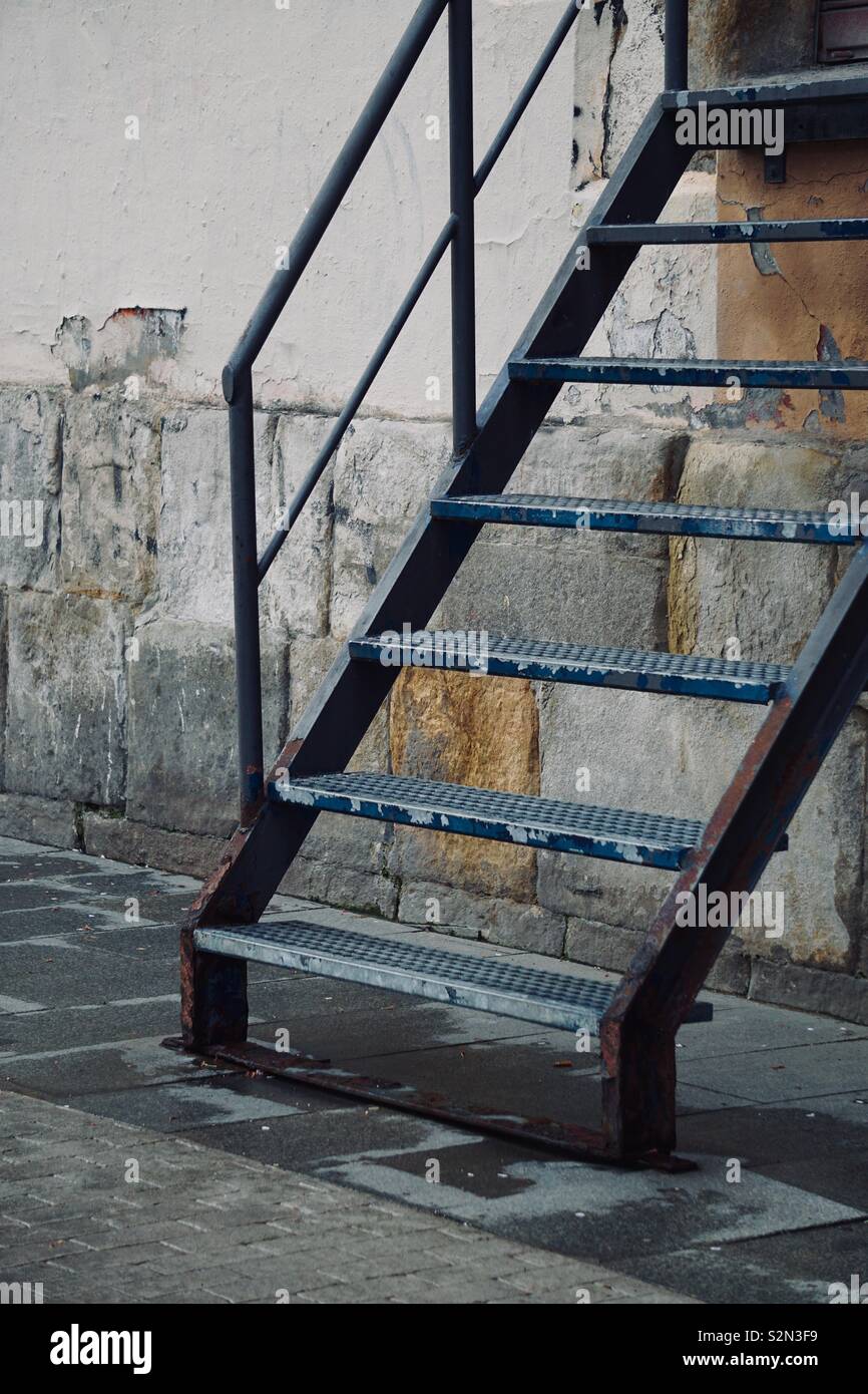 metallic stairs in the street Stock Photo - Alamy