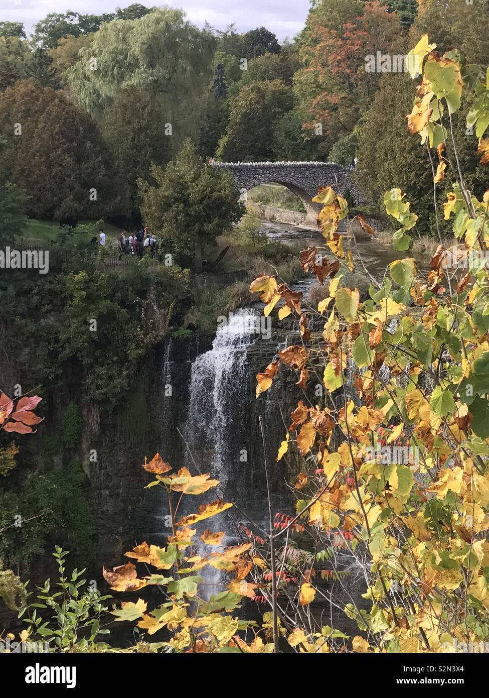 Waterfall and bridge in Ontario Stock Photo - Alamy
