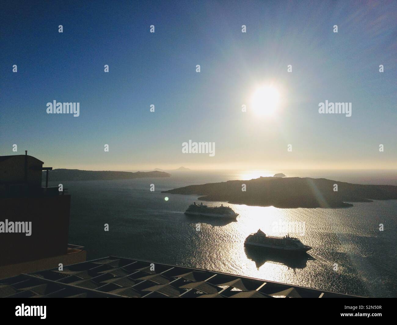 Sunset in Santorini, Greece Stock Photo - Alamy