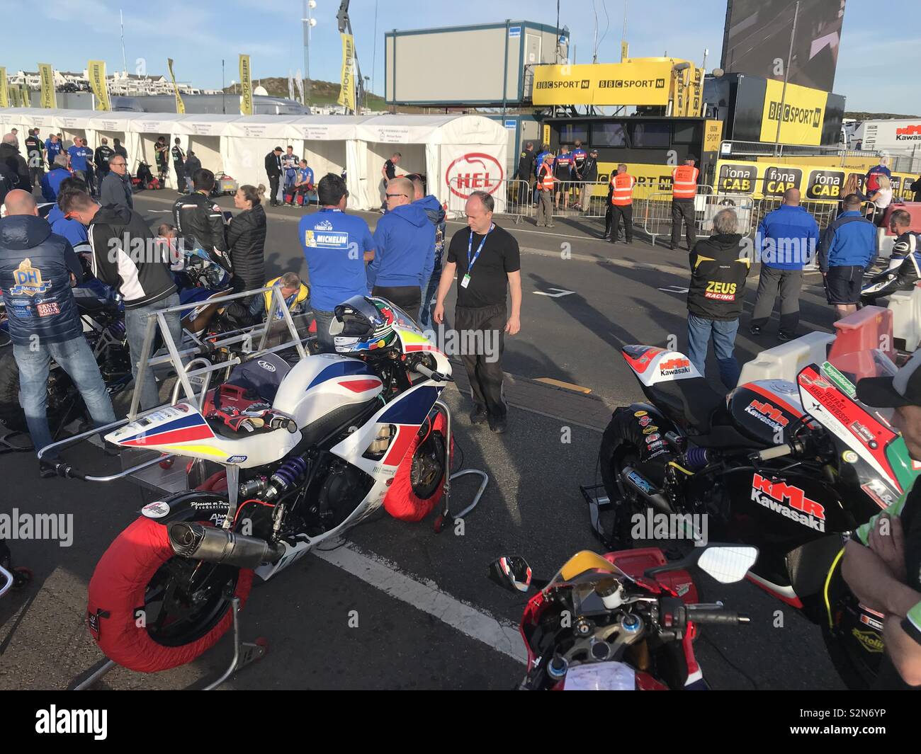 North West 200 motorcycle road race Northern Ireland in the pits. 2019 ...
