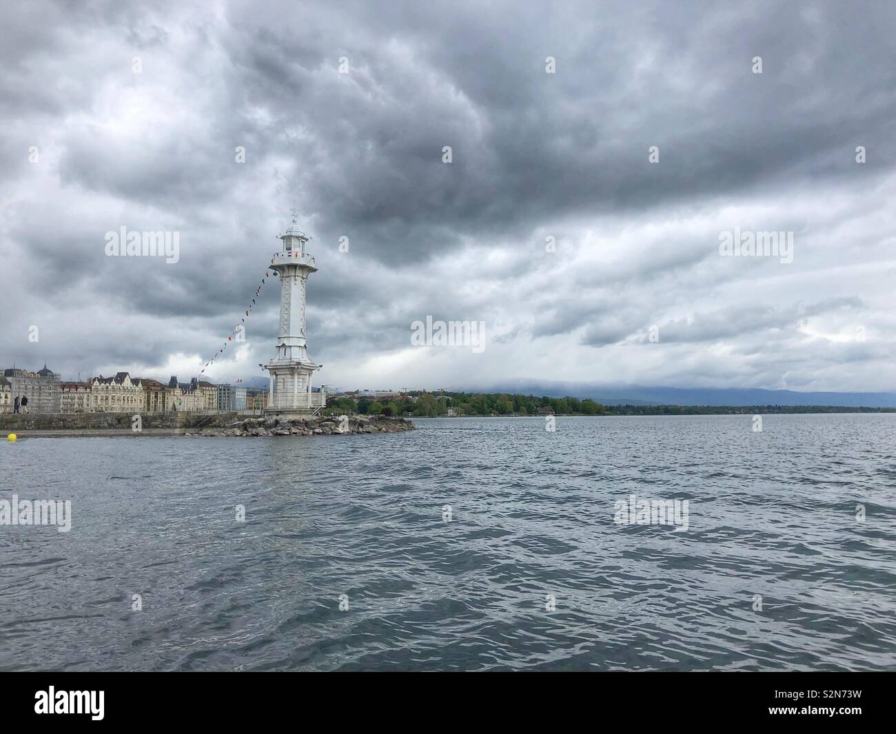 Geneva - Phare des Pâquis - Lake Geneva light house Stock Photo - Alamy