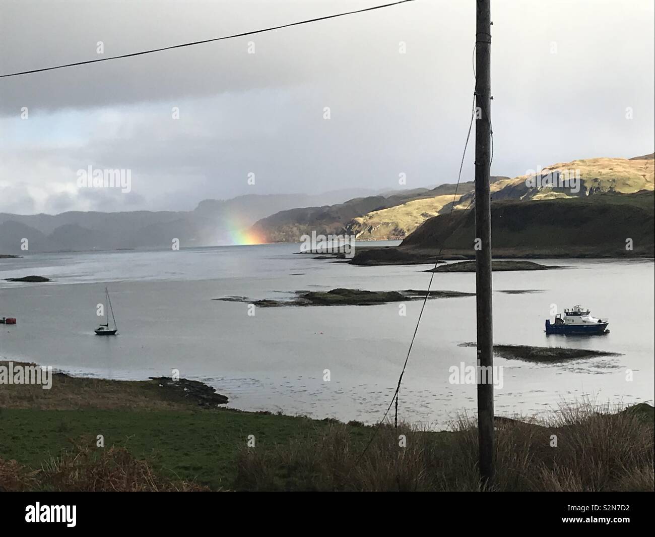 Rainbow on the Isle of Luing, Scotland Stock Photo - Alamy